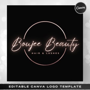 DIY Rose Gold Beauty Logo, Premade Small Business Logo Design, Boujee ...