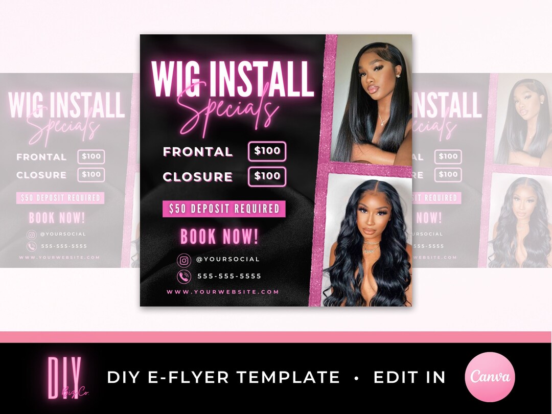 Wig Install Flyer DIY Hair Special Flyer Hairstylist - Etsy