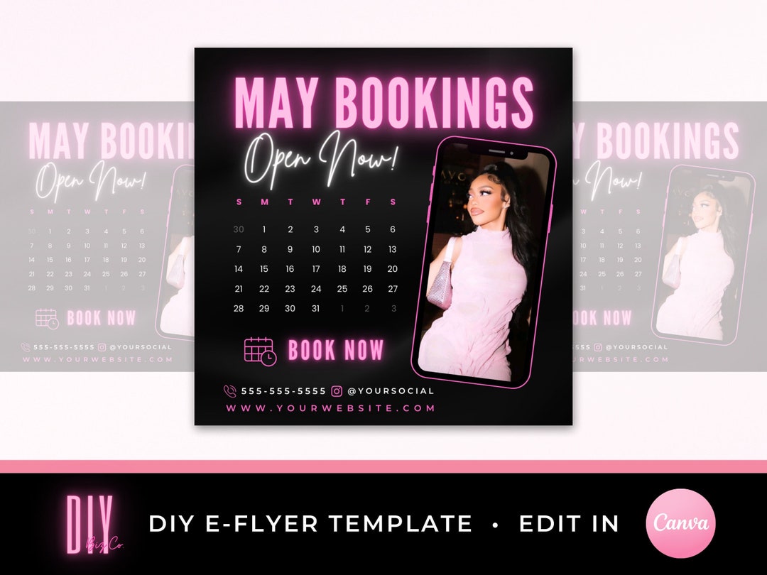 May Bookings Now Available Flyer DIY Spring Book Now - Etsy