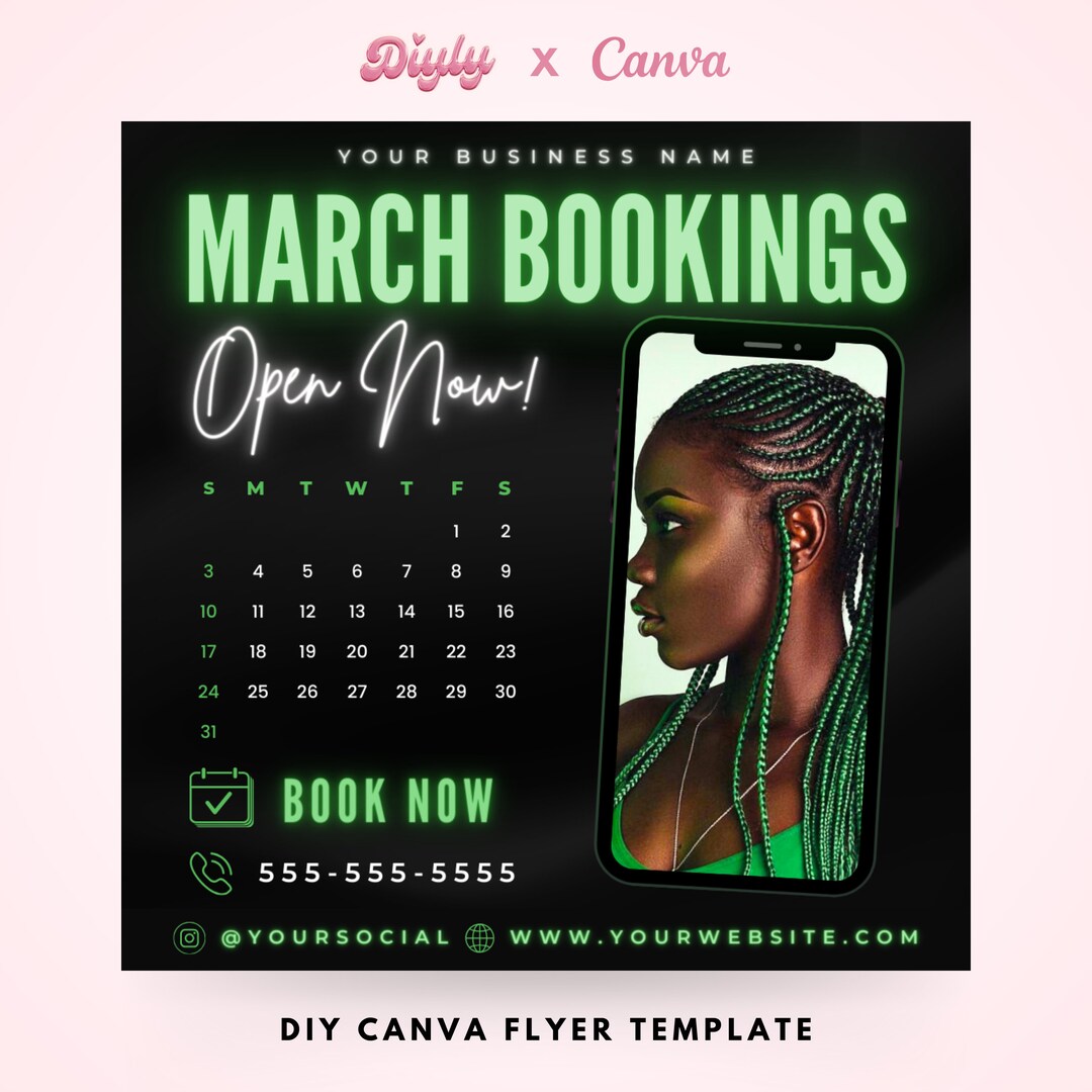 March Bookings Flyer, March Madness Appointments Flyer, Spring Book Now ...