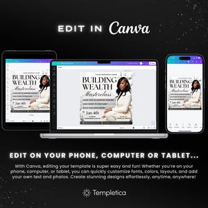 Wealth Masterclass Flyer, DIY Flyer Template Design, Wealth Building ...