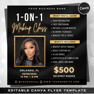 1 on 1 Makeup Class Flyer, DIY Make up Artist Training Masterclass ...