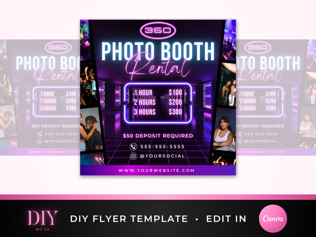 360 Photo Booth Rental Flyer DIY Event Photography Rental - Etsy