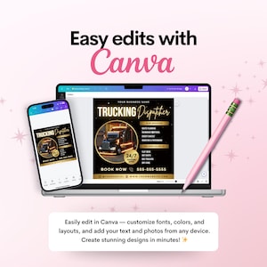 Truck Dispatcher Flyer, DIY Trucking Dispatchers Service Flyer, Broker Freight Dispatching ...