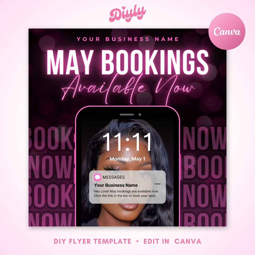 May Bookings Now Available Flyer DIY Spring Book Now - Etsy