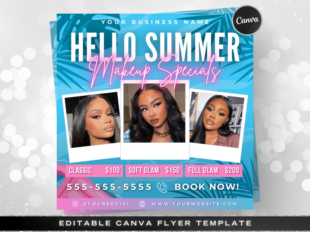 Hello Summer Makeup Specials Flyer, DIY Summer Bookings Book Now Beauty ...