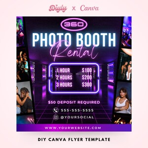 360 Photo Booth Rental Flyer, DIY Event Photography Rental Party ...