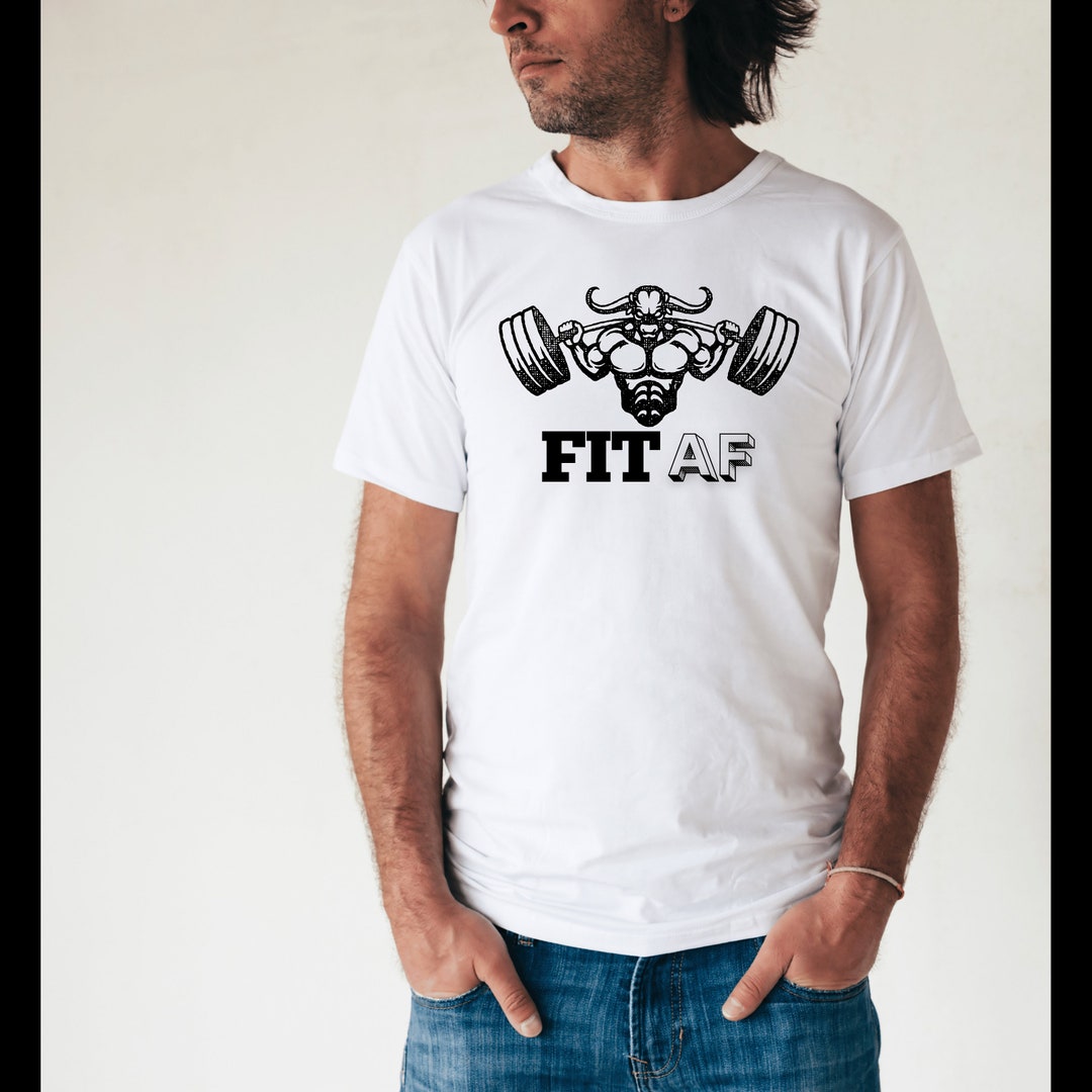 FIT AF Horned Bull T-shirt FREE Shipping, Gym Attire, Fitness, Crossfit ...