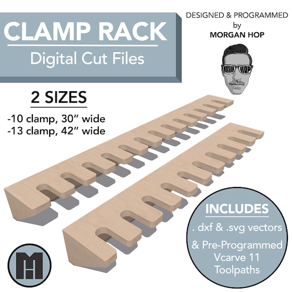 CNC Clamp Rack Pre-programmed Vcarve Files .svg .dxf 2 - Etsy