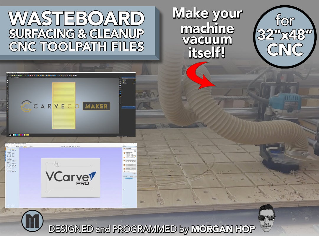 32x48 CNC Wasteboard Surfacing and Cleanup Toolpath Files - Etsy