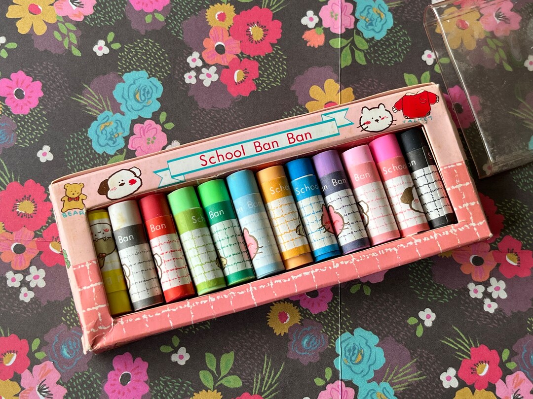 Vintage Kutsuwa Eraser Set, Crayon Eraser, Color Pencil, 80s 90s Retro ...