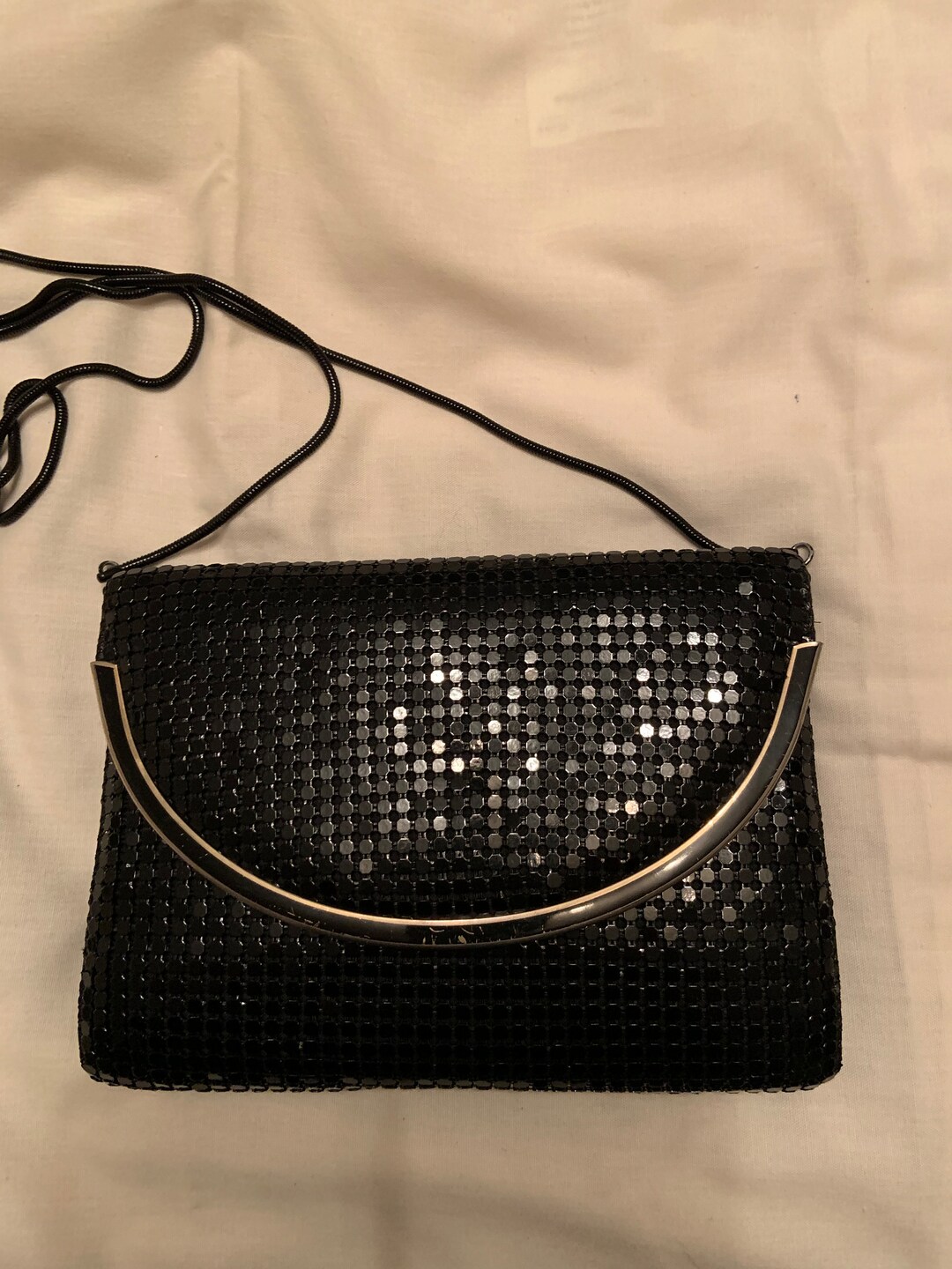 Vintage Black Chainmail Evening Bag - Etsy