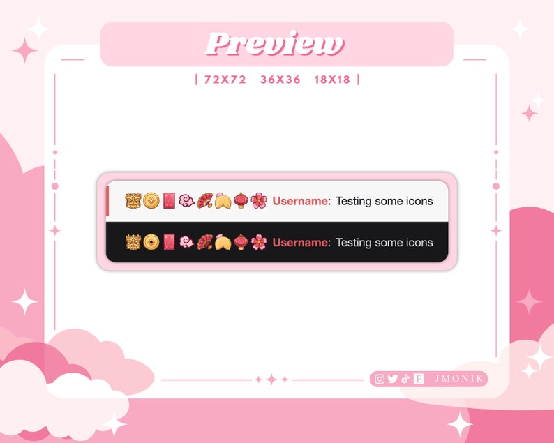 Lunar New Year Twitch Sub Badges // Chinese New Year Icons // Cute Sub ...