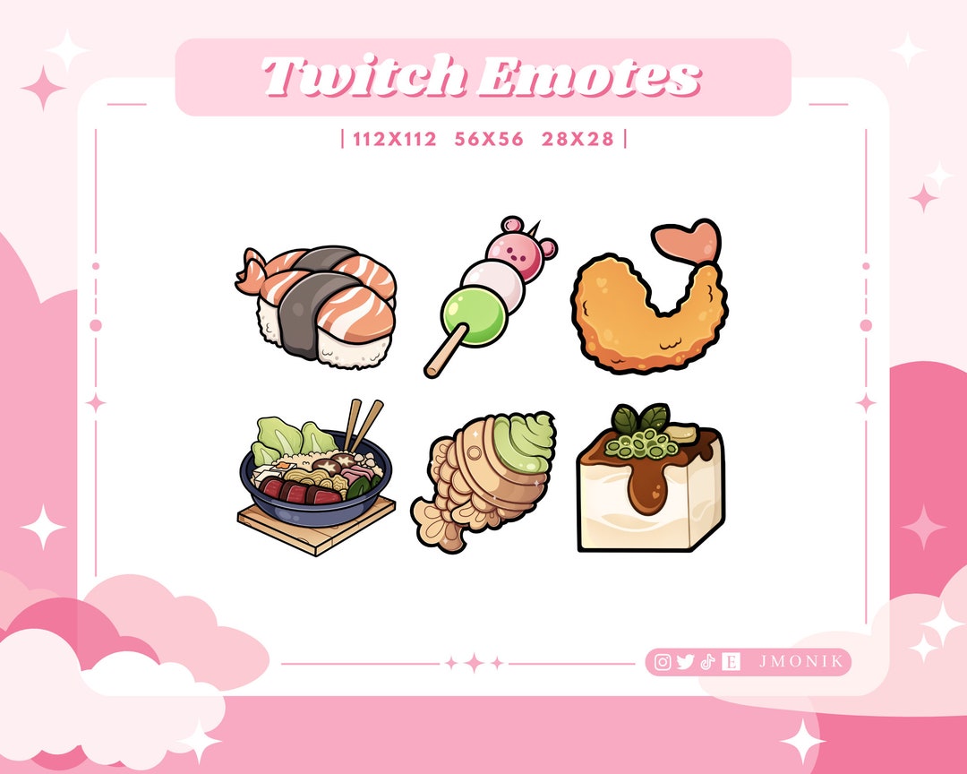Japanese Food Twitch Emotes // Shrimp Tempura, Dango, Sukiyaki, Nigiri ...