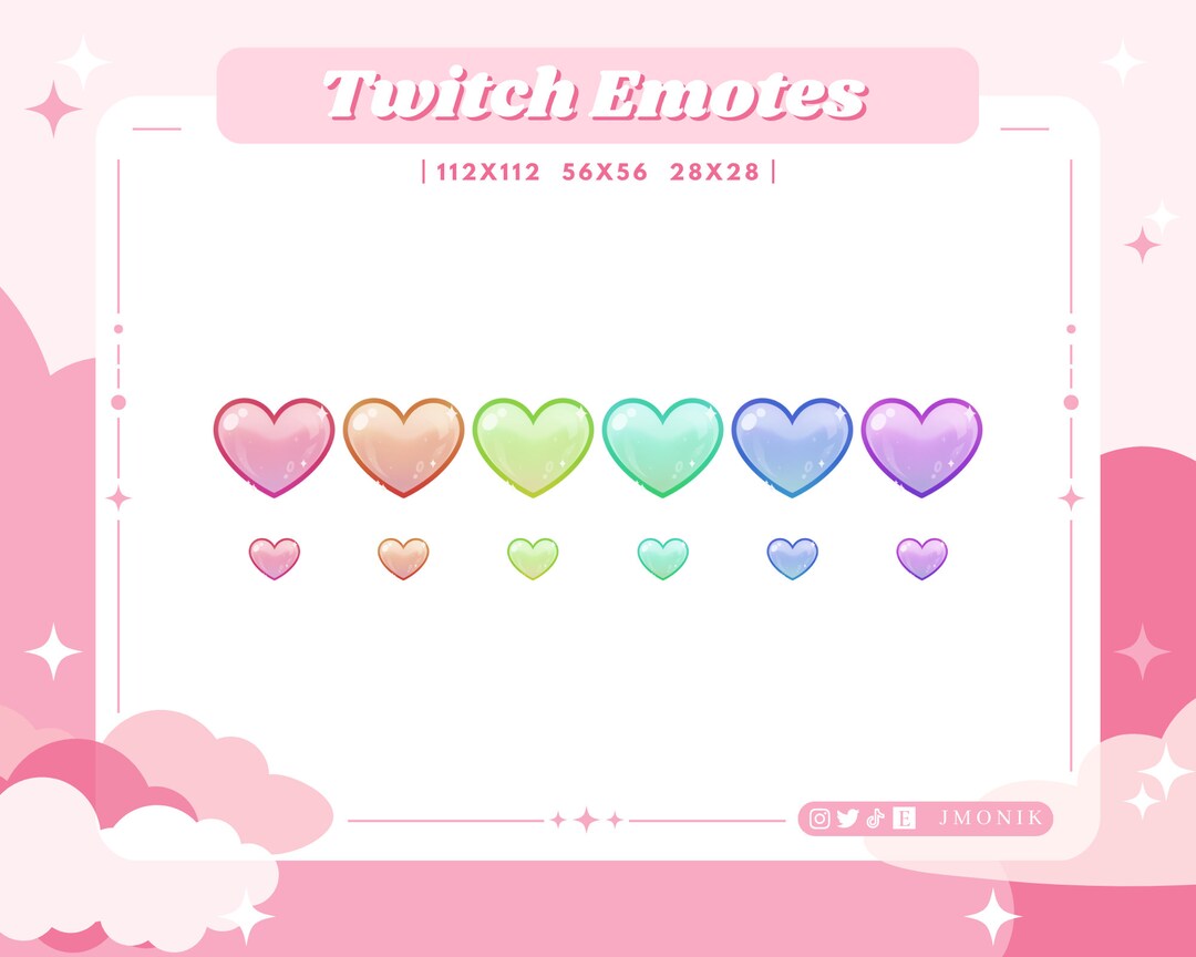 Colorful Hearts Twitch Emotes // Rainbow Hearts Emotes // Emotes ...