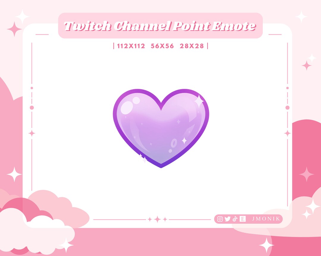 Violet Heart Twitch Emote // Twitch Channel Point Emote // Emotes for ...