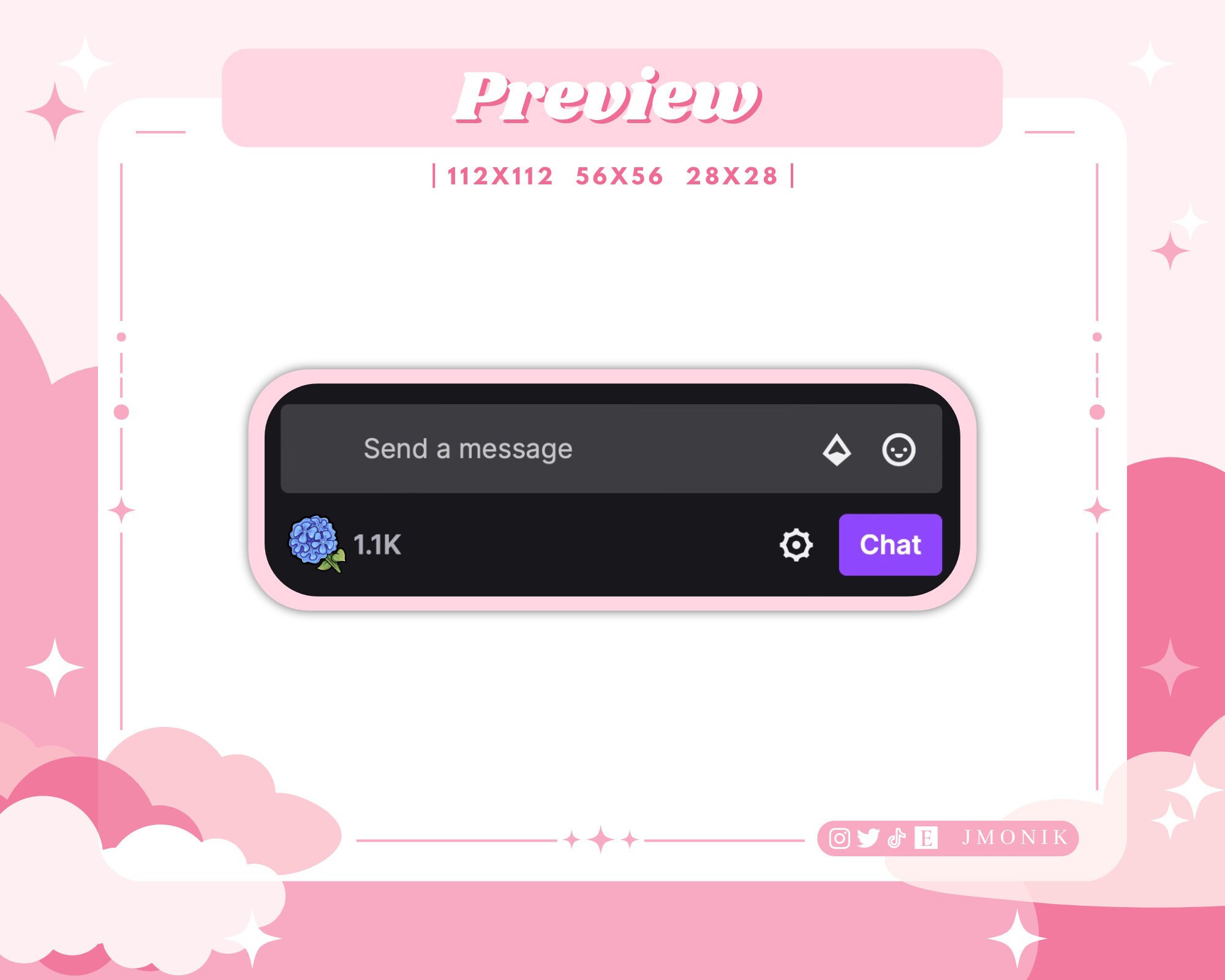 Blue Flower Bouquet Channel Point Emote // Twitch Channel Point ...