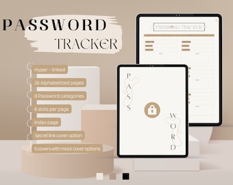 Digital Password Tracker, Password Keeper Log With Hyperlinked Tabs for ...