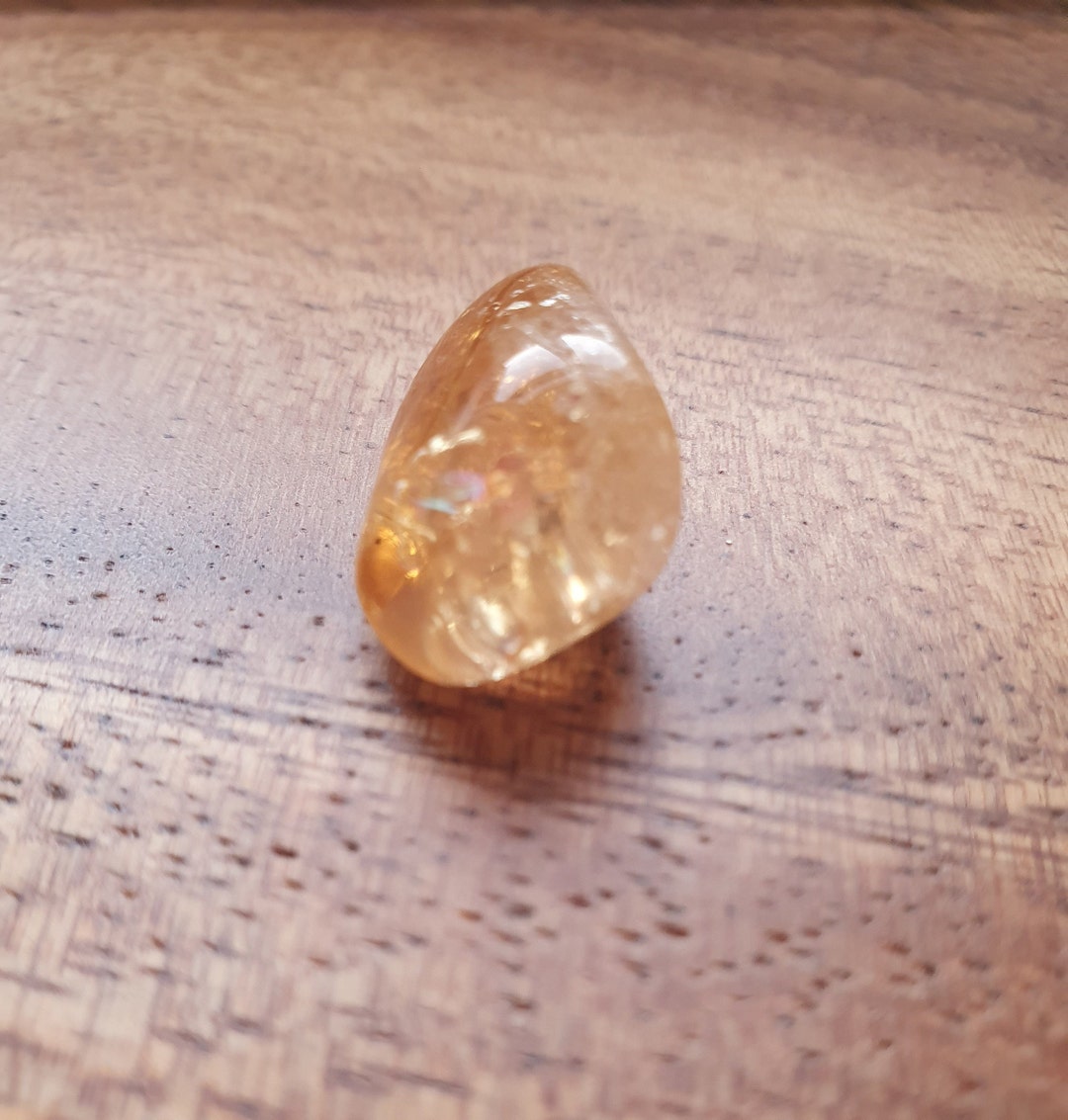 Programmed CITRINE Tumblestone Crystal. 'BHUNA'. 'little Drop of ...