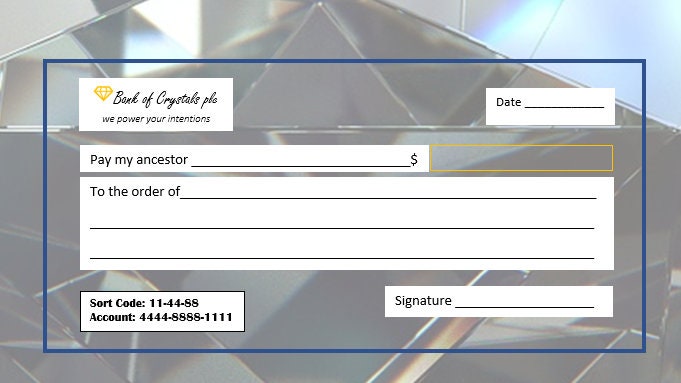 Ancestor Cheque. Ancestor Money. US Dollar Denomination. - Etsy