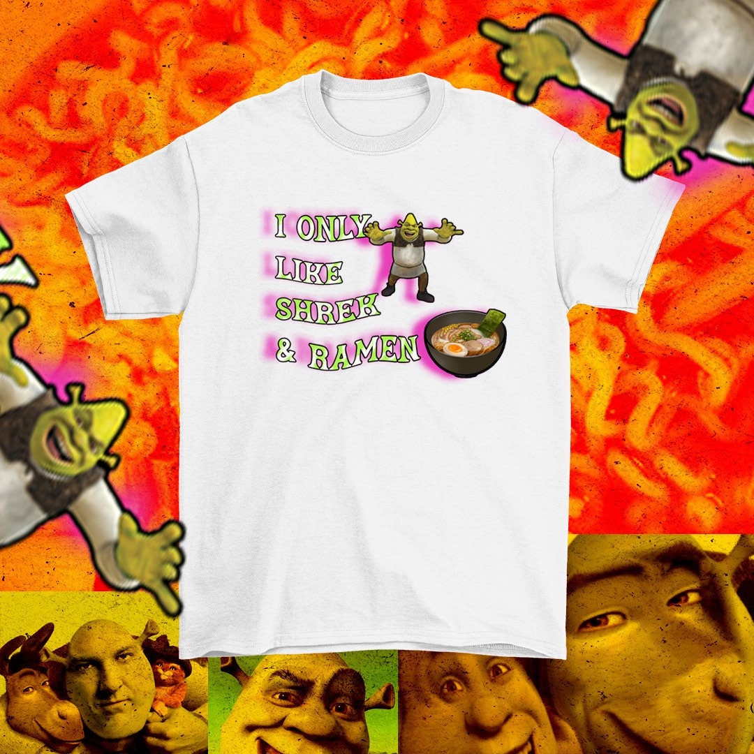 Shrek and Ramen T-shirt/ Shrek Gift/ Funny Shrek/ Foodie T-shirt/ Asian ...