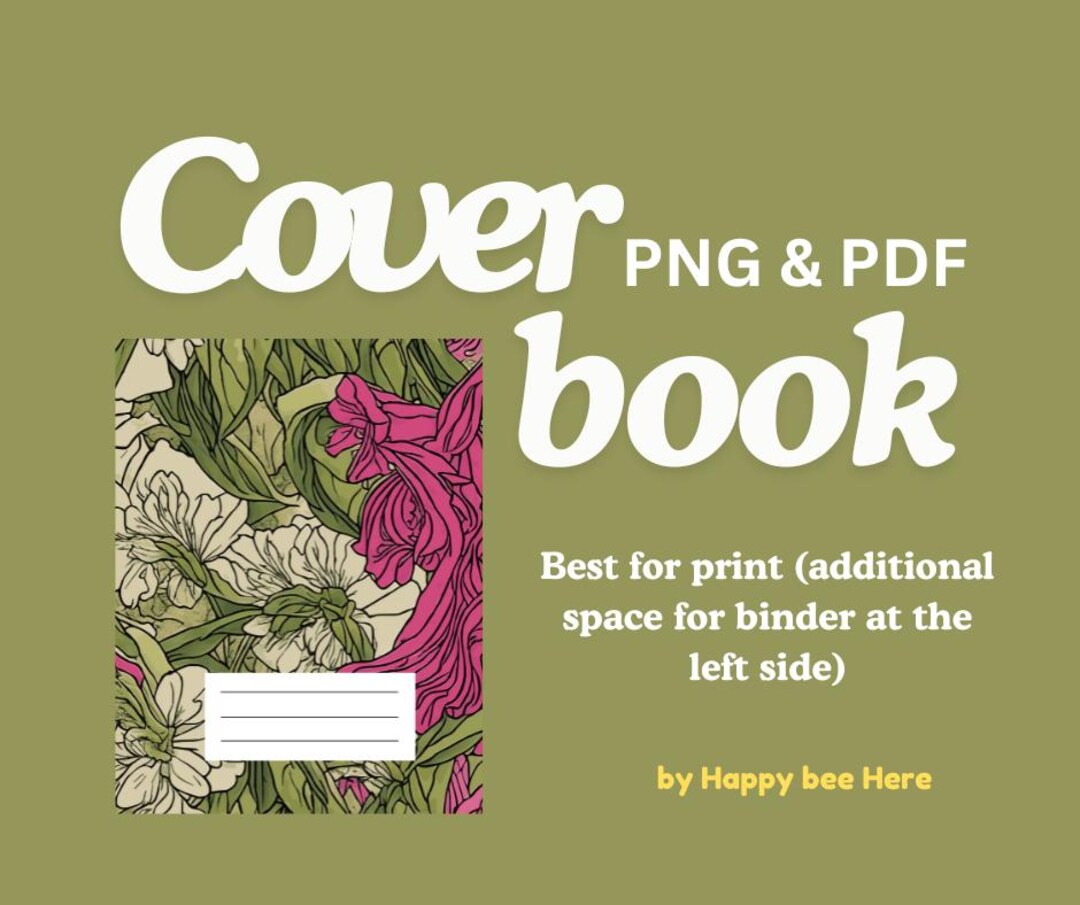 Digital Journal Notebook Cover in PNG Flowers Notebook Cover ...