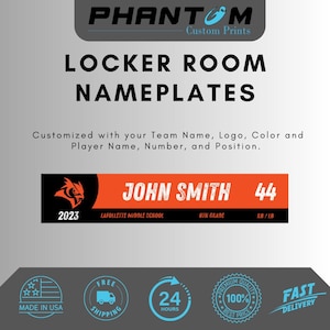 Personalized Team Locker Nameplate - Custom Nameplate - Team Logo, Name ...