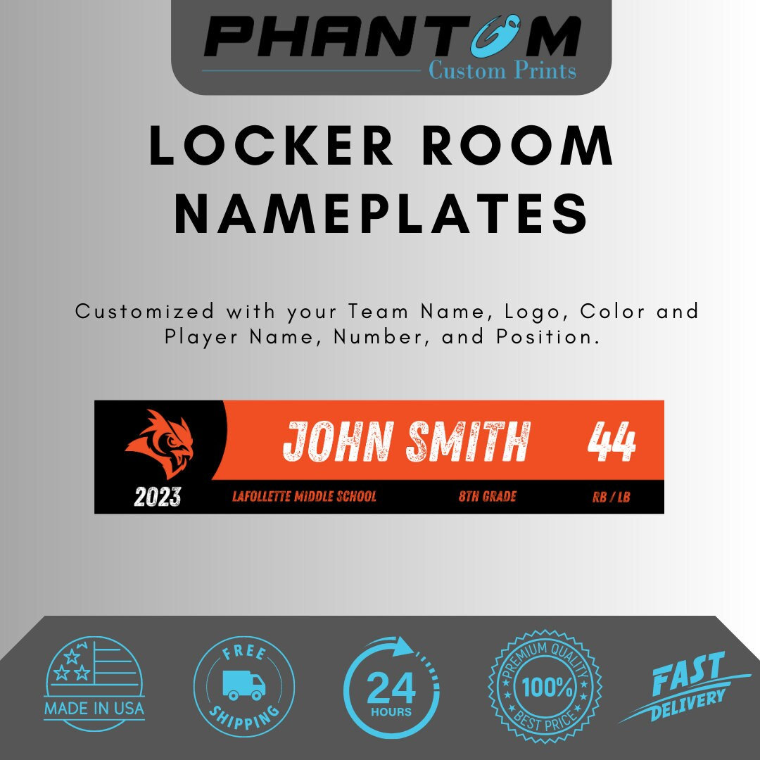 Personalized Team Locker Nameplate - Custom Nameplate - Team Logo, Name ...