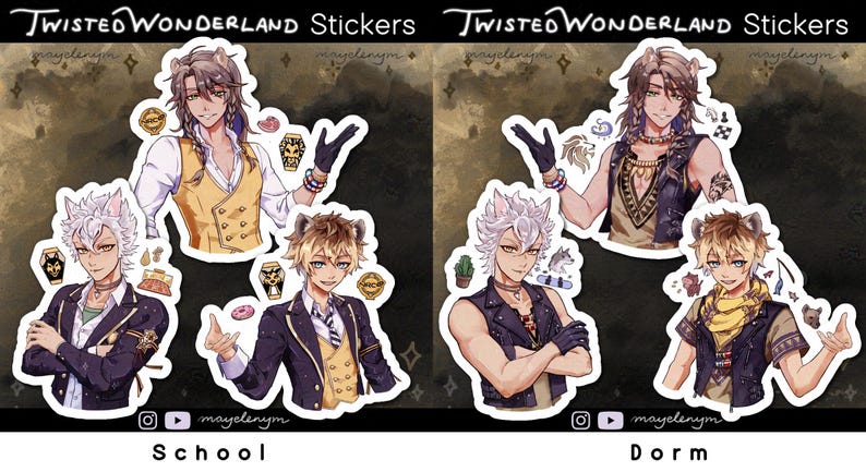 Twisted Wonderland Stickers All Characters - Etsy