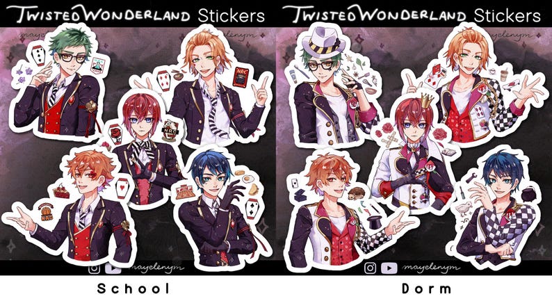 Twisted Wonderland Stickers All Characters - Etsy
