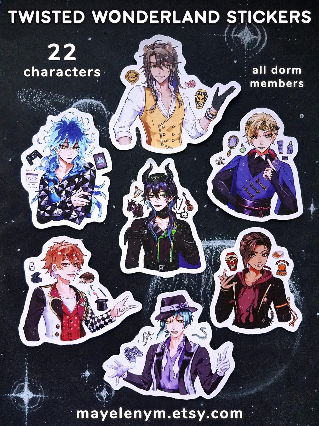 Twisted Wonderland Stickers All Characters - Etsy