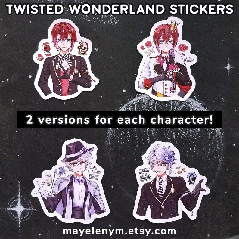Twisted Wonderland Stickers All Characters - Etsy