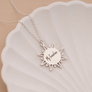 Pave Sun Necklace • Custom Fingerprint Necklace • Fingerprint Sun ...