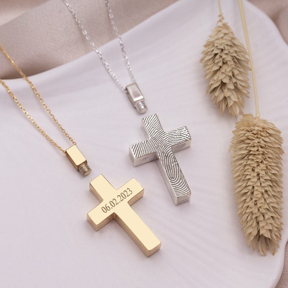 Cross ash holder necklace store