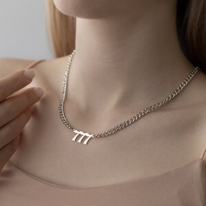 Number Necklace, Gold Number Necklace, Custom Necklace, Birth Year ...