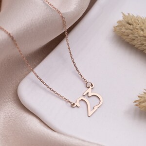 Number Necklace, Gold Number Necklace, Custom Necklace, Birth Year ...