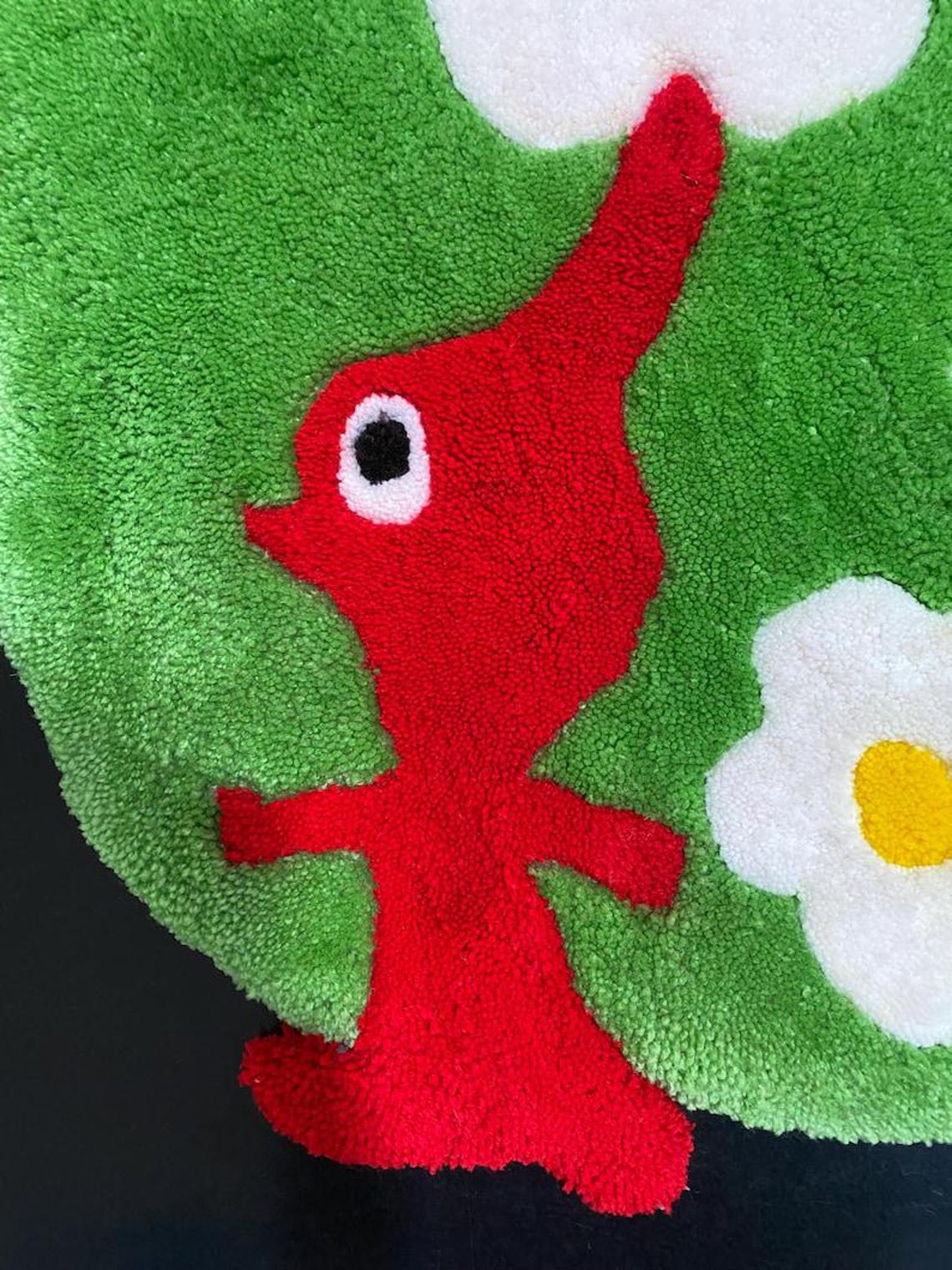 Round Pikmin Rug Tufting Gamecube Handmade Rugs Red Pikmin Rugs for ...