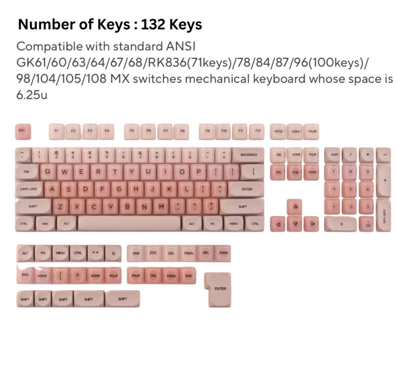 Liquid Foundation Pink Keycap Sets Keyboard Caps HOA Profile PBT ...