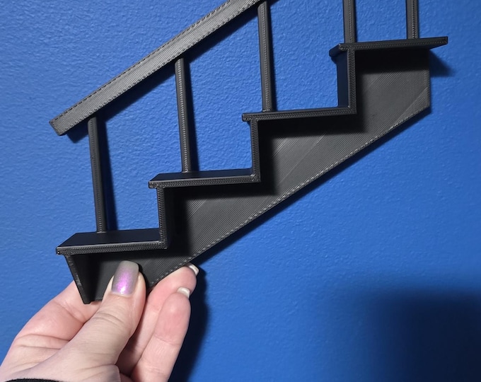 Pair Facing 4 Stair Step Shelves Display Wall Hanging Vintage Wood ...