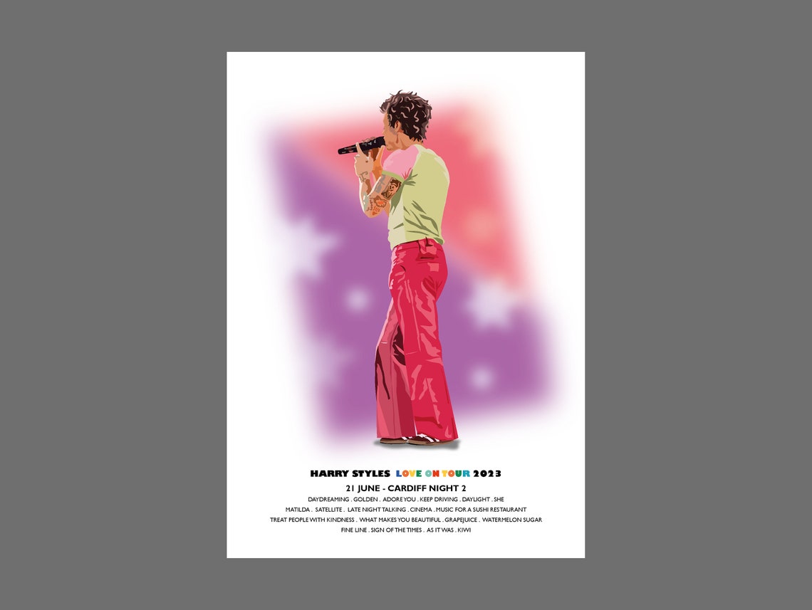 Harry Styles Cardiff Night 2 A5 Print (HSLOT) Love on Tour 2023 - Etsy UK