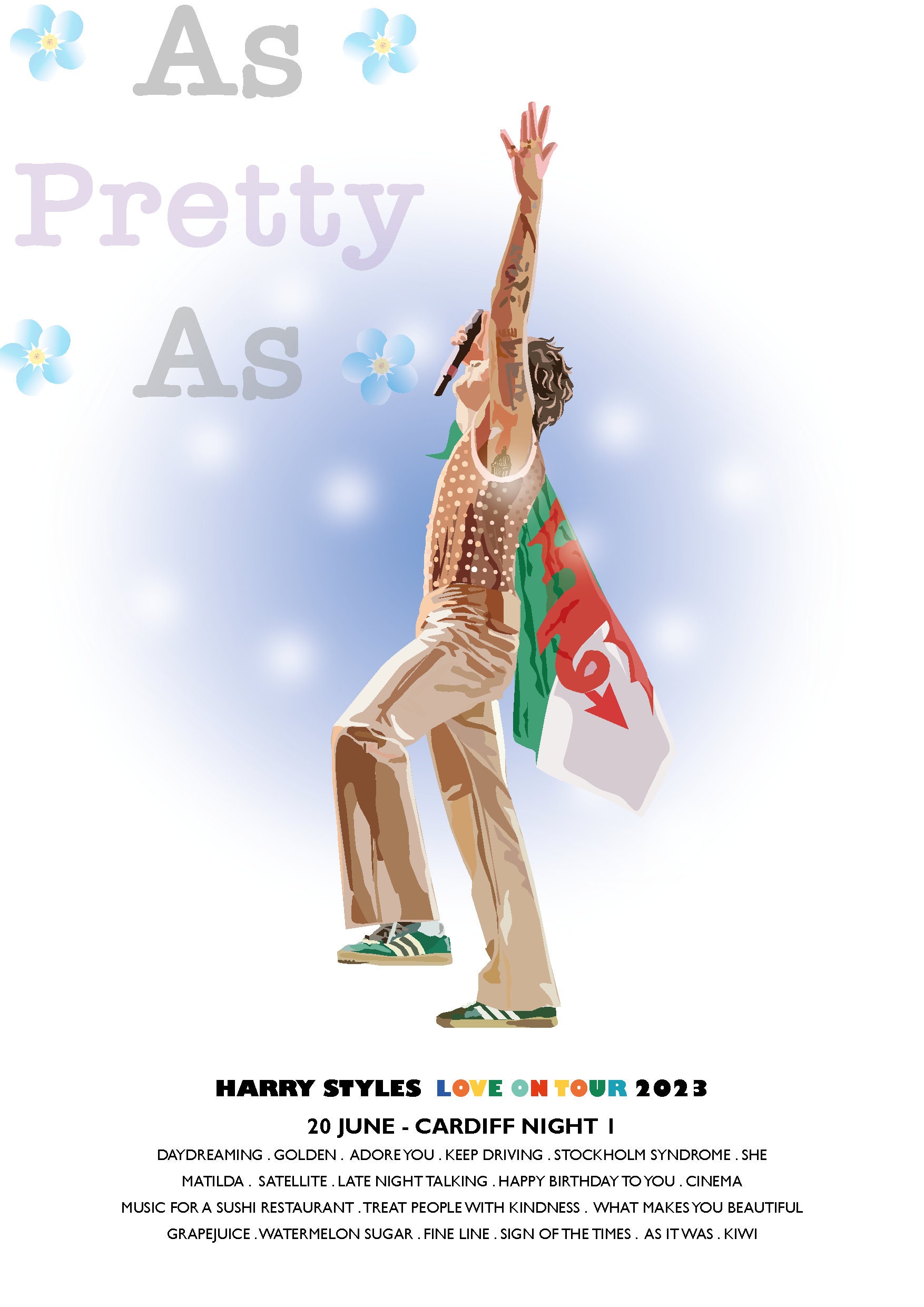 Harry Styles Cardiff Night 1 A5 Print (HSLOT) Love on Tour 2023 - Etsy UK