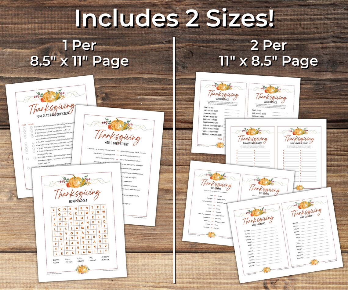 Thanksgiving Game BUNDLE | 18 Games | Thanksgiving Trivia | Would You ...