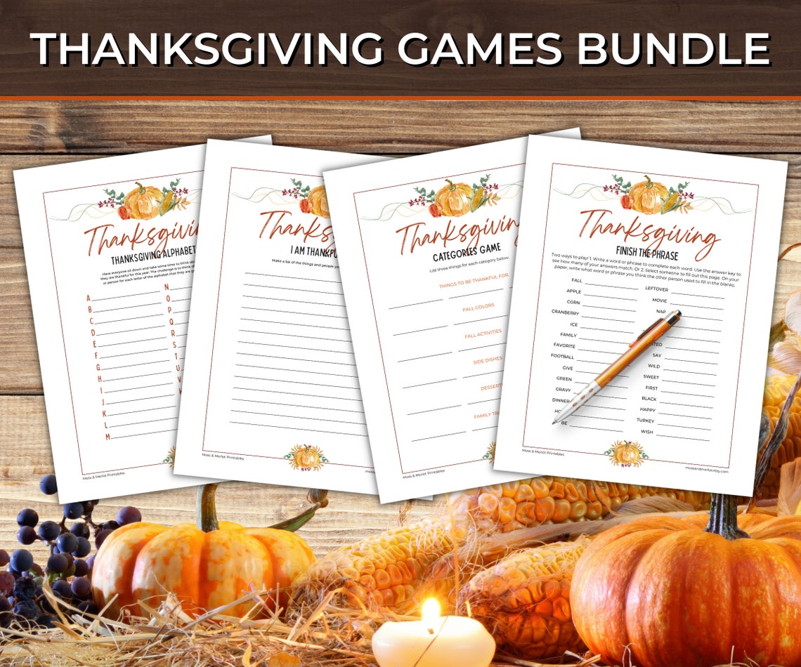 Thanksgiving Game BUNDLE | 18 Games | Thanksgiving Trivia | Would You ...
