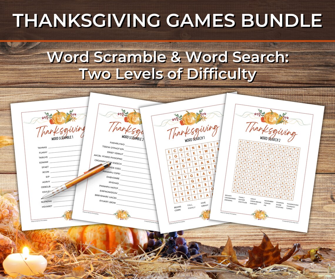 Thanksgiving Game BUNDLE | 18 Games | Thanksgiving Trivia | Would You ...