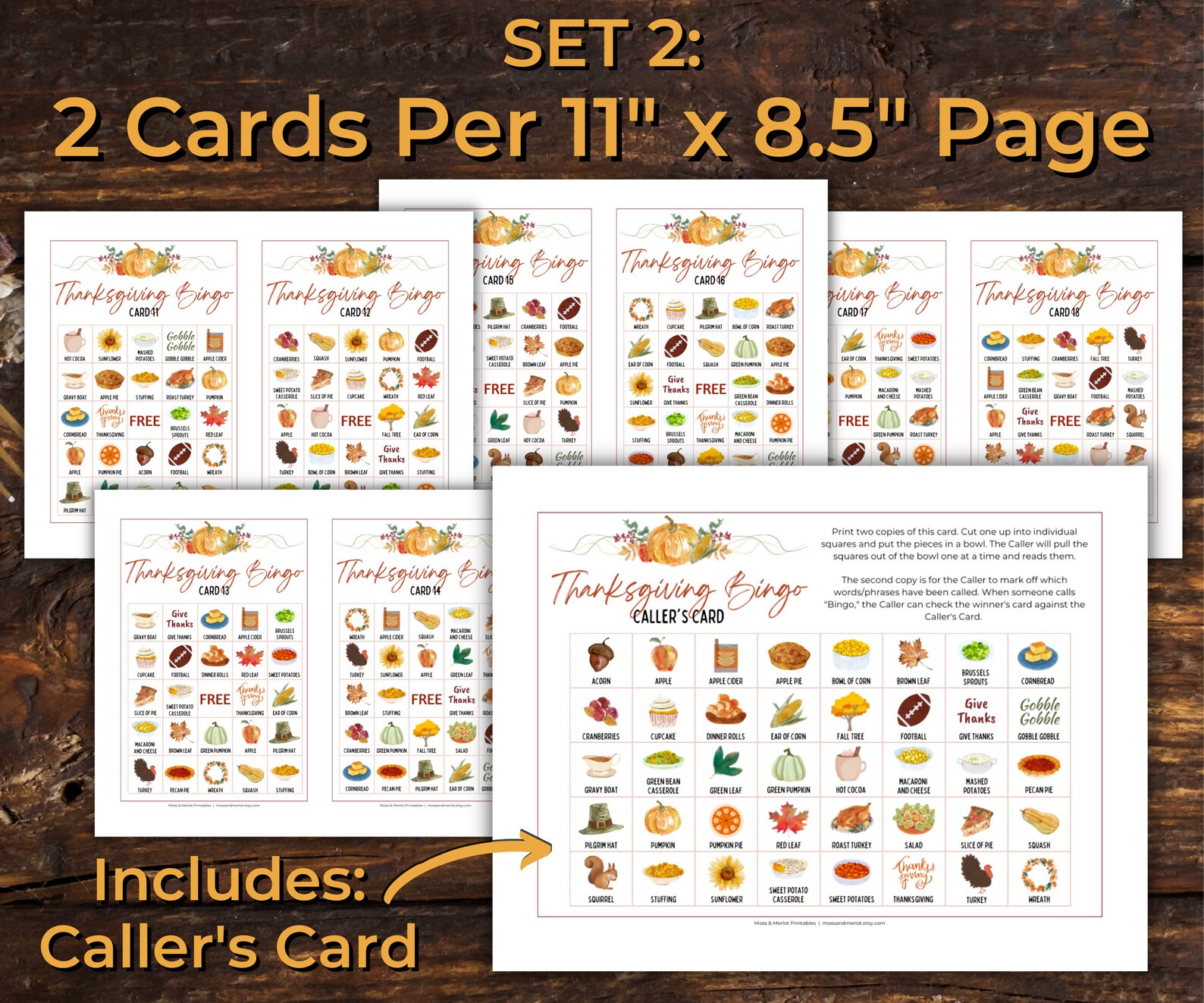 Thanksgiving Printable Bingo Game, Thanksgiving Family Game, 32 Bingo ...