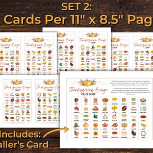 Thanksgiving Printable Bingo Game, Thanksgiving Family Game, 32 Bingo ...