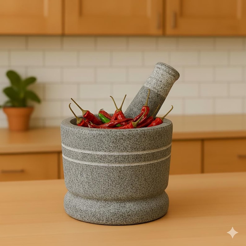 Natural Stone Chutney Grinder – Traditional Indian Sil Batta Mortar ...