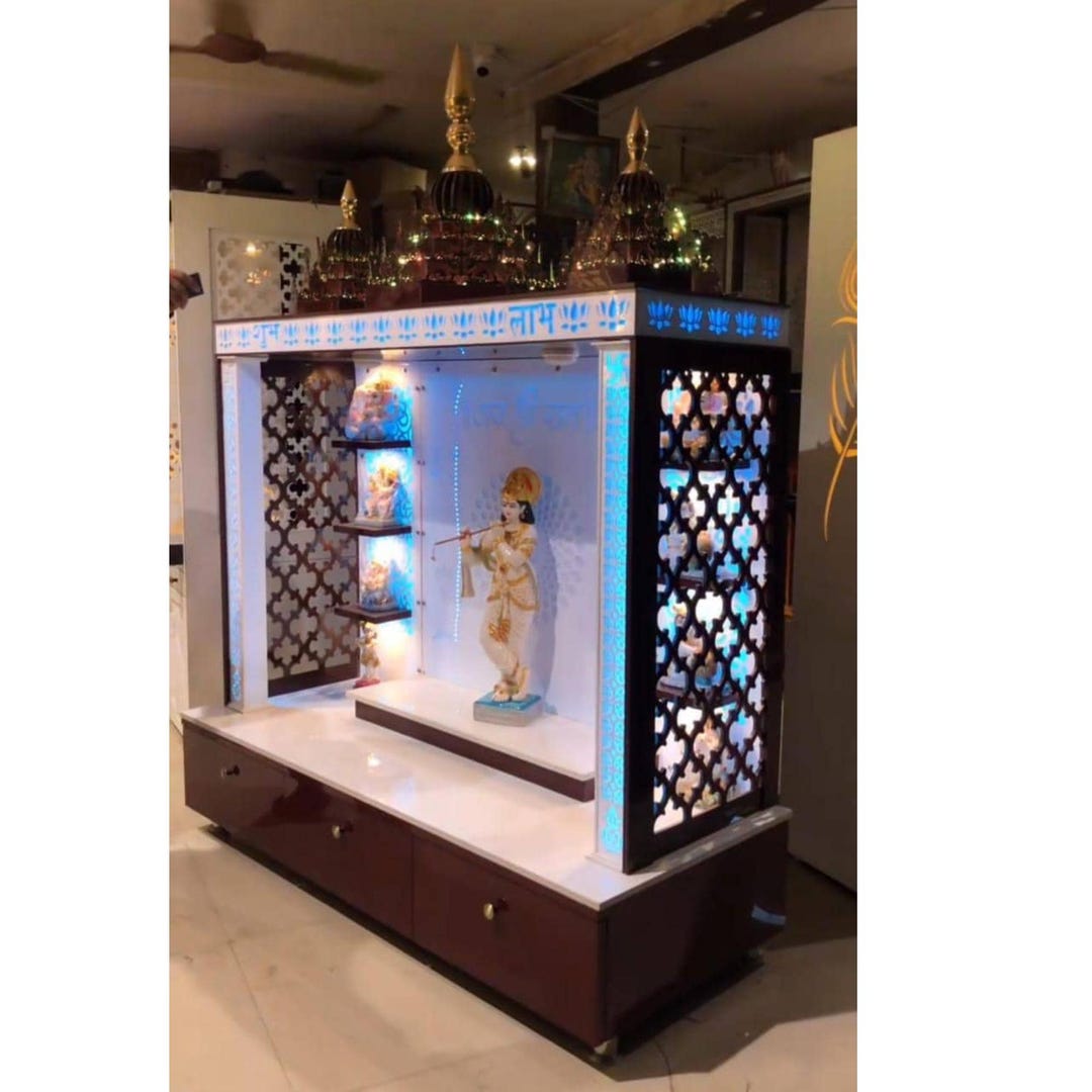 Hindu Wooden Temple- Indian Temple, Home Mandir,modern Wooden Mandir ...