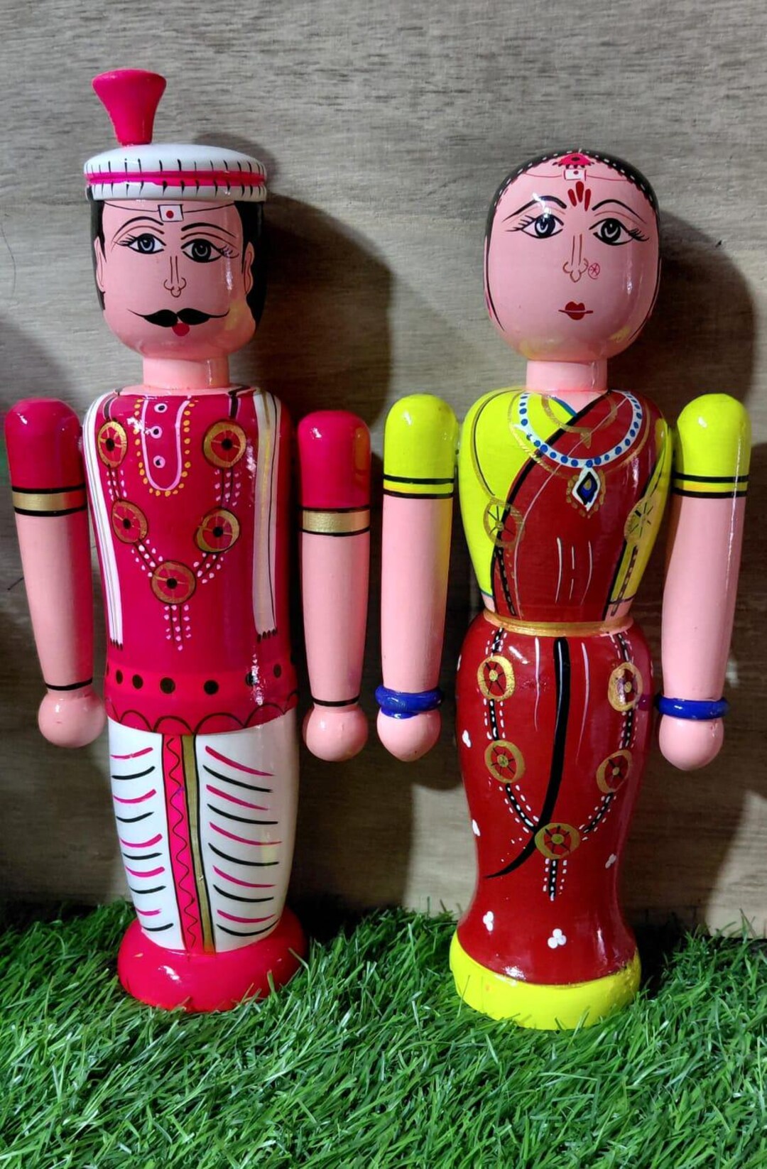 11" Traditional Indian Couple Dolls | Desi Decor - Etsy