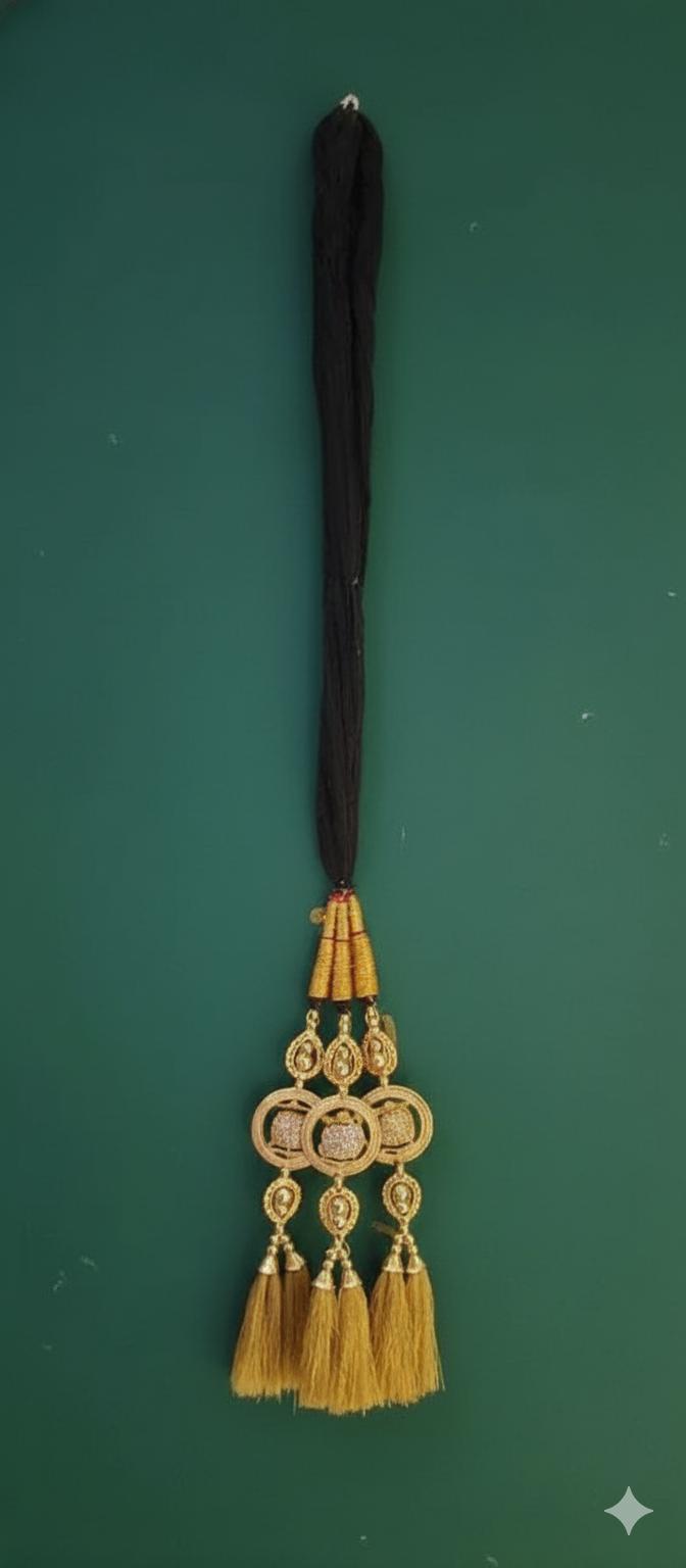 Traditional Punjabi Parandi With Gold Tassels | Indian Wedding Hair ...